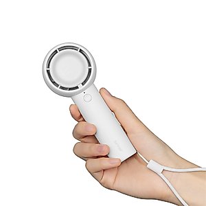 JISULIFE Handheld Fan, Portable Bladeless Mini Fan, Personal Small Hand Fan with 4500mAh, 18H Max Cooling Time, USB Rechargeable Lash Fan for Travel/Makeup/Eyelash/Outdoor - White