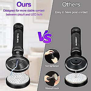 Vansky Black Light UV Flashlights, Ultra Bright 100 LED 395nm Ultraviolet Blacklight Detector for Dog Cat Pet Urine, Dry Stains and Bed Bug, Matching with Pet Odor Eliminator
