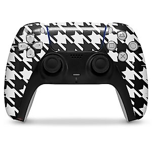 WraptorSkinz Skin Wrap compatible with Sony PS5 DualSense Controller Houndstooth White (CONTROLLER NOT INCLUDED)