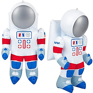 ArtCreativity Astronaut Inflates, Set of 2, Inflatable Astronaut Toys with Hanging Tag, Decorations for Outer Space Themed Parties, 22 Inch Long Party Inflates, Fun Pretend Play Accessories