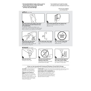 Command Outdoor Light Clips, 16 clips, 20 strips, Water-Resistant Adhesive (17017CLR-AWES), Clear (17017CLR-AW-E)