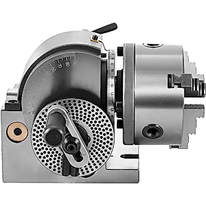 Mophorn Dividing Head BS-0 5Inch 3 Jaw Chuck Dividing Head Set Precision Semi Universal Dividing Head for Milling Machine Rotary Table Tailstock Milling Set (5 Inch Chuck)