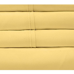 Queen Sheets Yellow - 6 Piece 1500 Supreme Collection Fine Brushed Microfiber Deep Pocket Queen Sheet Set Bedding - 2 Extra Pillow Cases, Great Value, Queen, Yellow