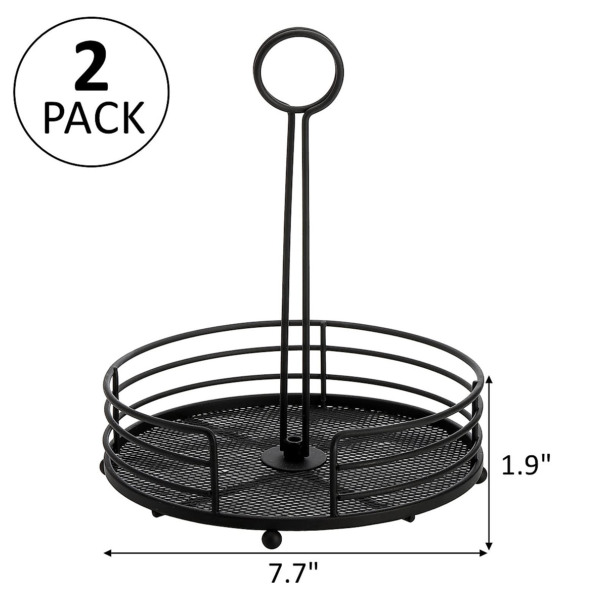 ZOOFOX 2 Pack Metal Condiment Caddy, Tabletop Spice Organizer for Kitchen Pantry, Patio Tables, Countertop, Picnics, Dining Table, BBQ