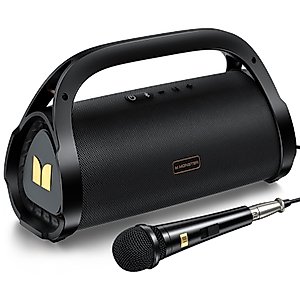 Monster Adventurer Max Bluetooth Speakers, IPX7 Waterproof Outdoor Bluetooth Speakers, Active Extra Bass, Fast Charging, with Microphone, Suitable for Beach, Parties, Gym, Black