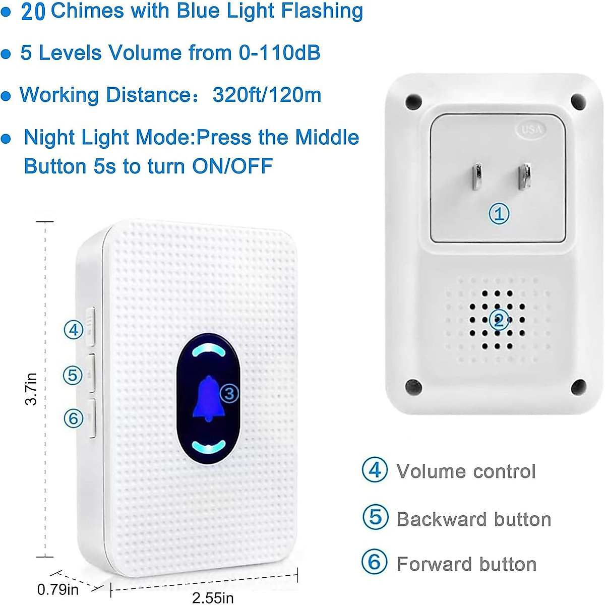 Daytech Wireless Caregiver Pager Call Button Elderly Medical Nurse Alert System for Elderly Monitoring/Seniors with 2 SOS Call Panic Buttons & 2 Watch Pagers, 500+Feet 3 Receivers