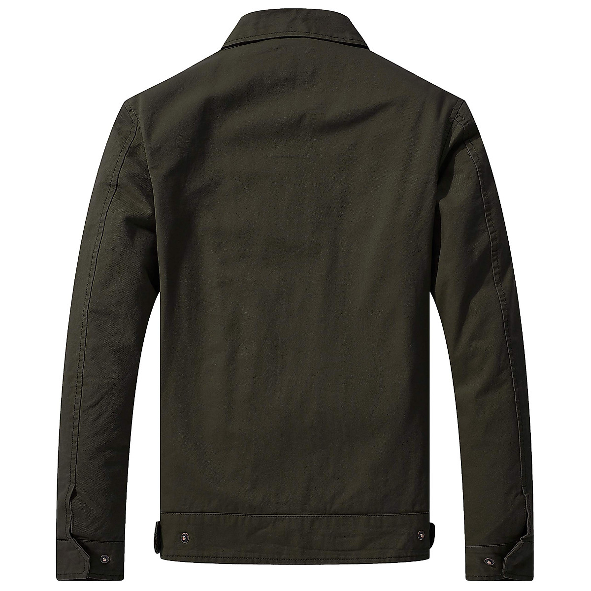 WenVen Men's Casual Cotton Light Jacket Military Barn Coat (Army Green, M)
