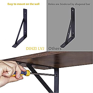 DINZI LVJ Wall Shelves, 23.6 x 7.9 x 6.0 Inch Floating Shelves for Wall, Set of 2, Easy-to-Install Wall Storage Ledges with Sturdy Metal Brackets for Living Room, Bathroom, Kitchen, Rustic Brown