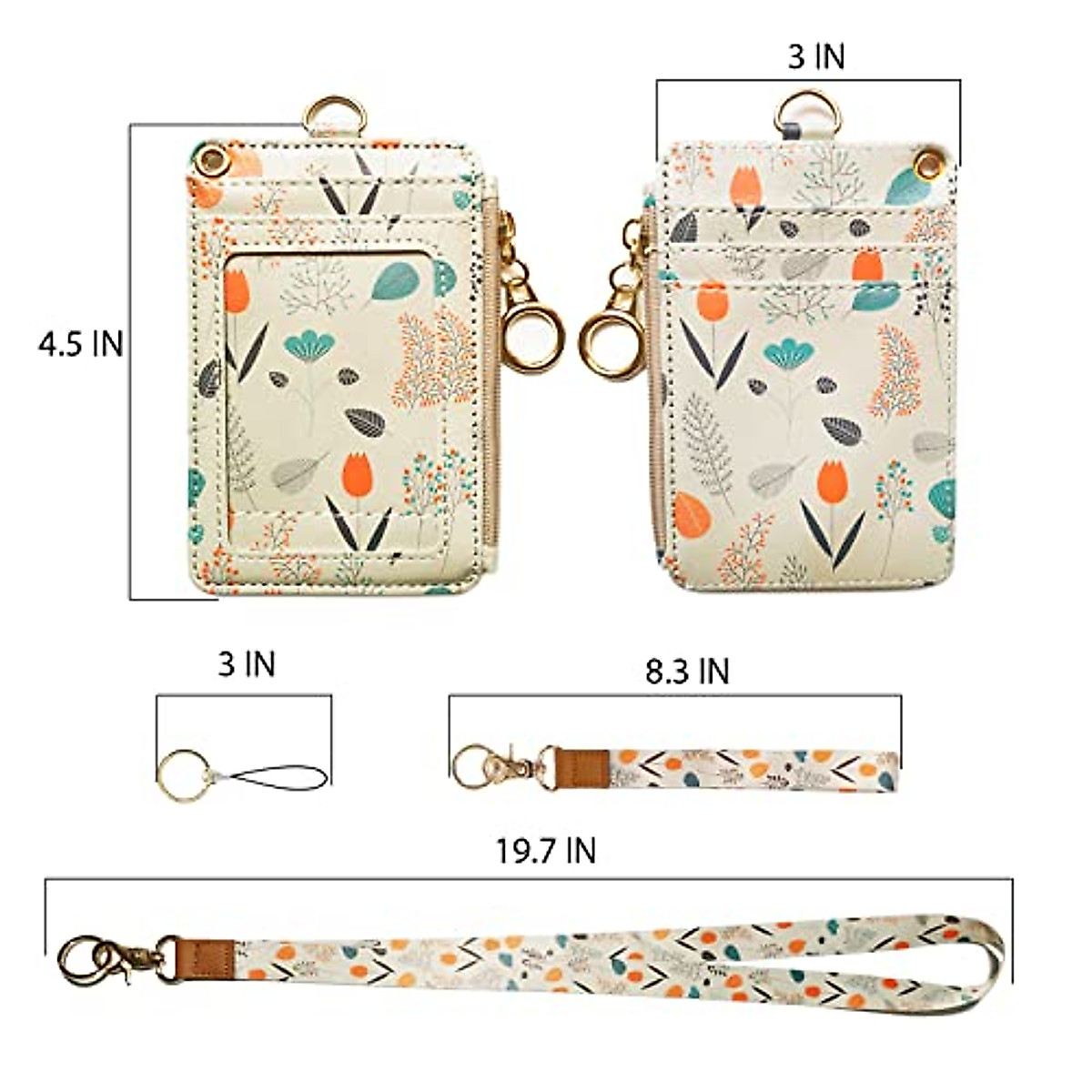 Lanyard Wallet,Wallet Lanyard,lanyards for id Badges,lanyards for id Badges for Women,Lanyard Wallet for Women,Fashion Badge Holder with Zipper (Light Yellow)