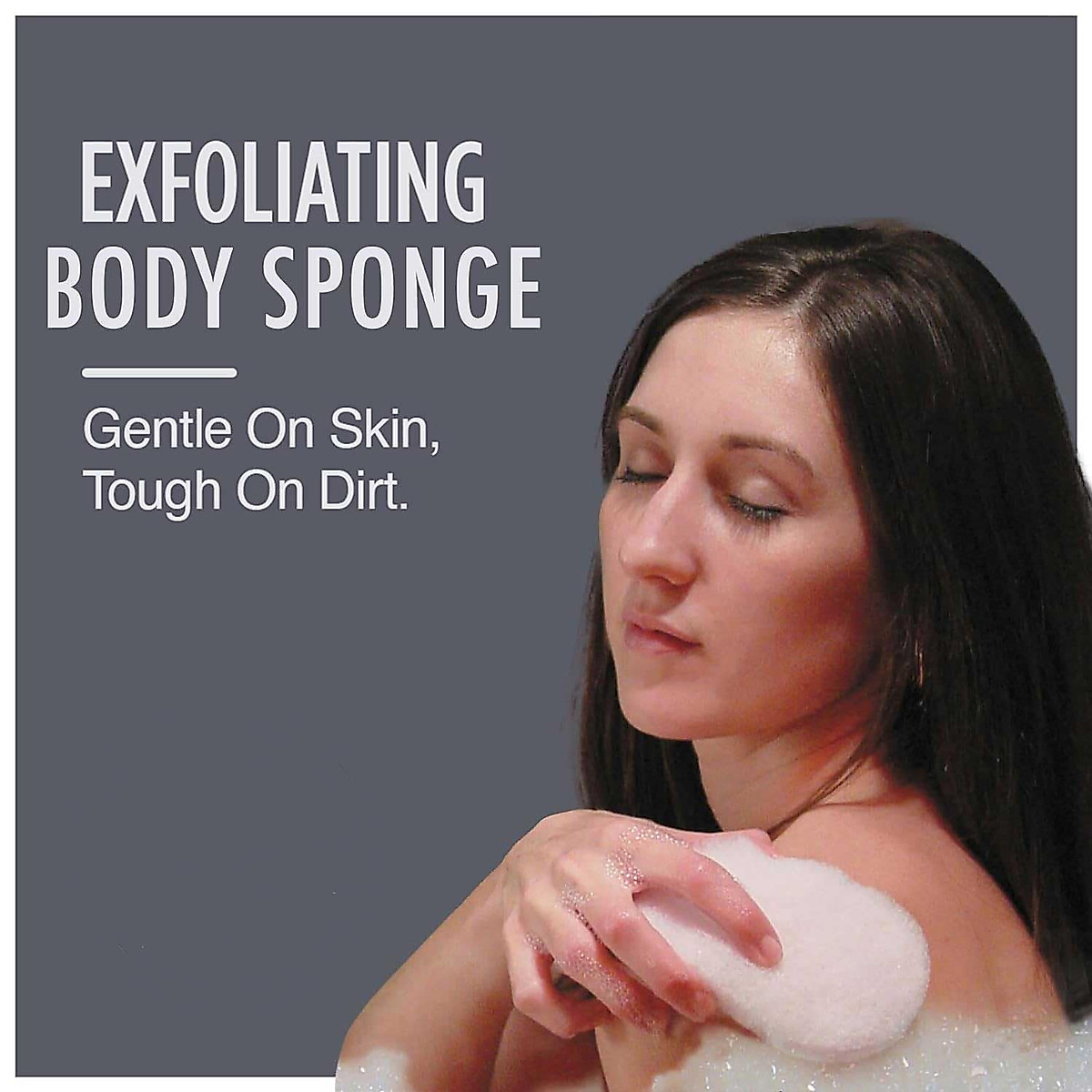 HartFelt Bath Sponge | Soft Exfoliating Body Sponge for Dead Skin | Chemical-Free bath scrubber for body | Cleanses Skin from Dirt & Excess Oil | Made in USA - 1 Count