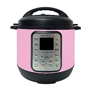 MightySkins Carbon Fiber Skin Compatible with Instant Pot Duo 6-QT - Solid Pink | Protective, Durable Textured Carbon Fiber Finish | Easy to Apply, Remove, and Change Styles | Made in The USA