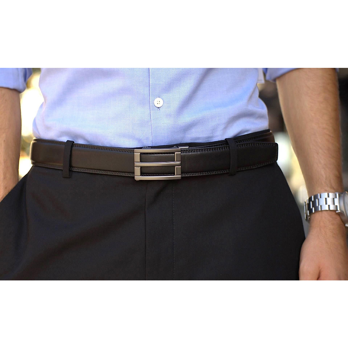 KORE Men’s Full-Grain Leather Track Belt | “Excel” Alloy Buckle