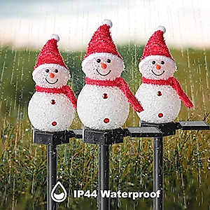 X-Boyouth Solar Snowman Lights Decorations 2Pcs Outdoor Snowman Stanta Ornament Landscape Pathway for Patio Yard Garden Lawn Decor, Solar Powered Party Indoor Holiday Gifts