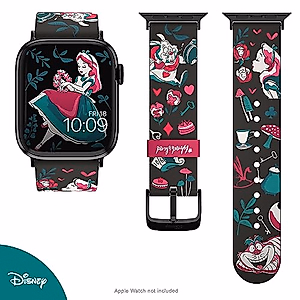 Disney Alice in Wonderland Smartwatch Band - Officially Licensed, Compatible with Every Size & Series of Apple Watch (watch not included)