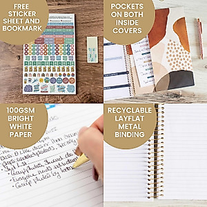 bloom daily planners 2024 (8.5" x 11") Calendar Year Day Planner (January 2024 - December 2024) - Weekly/Monthly Dated Agenda Organizer with Tabs - Earthy Abstract, Blue