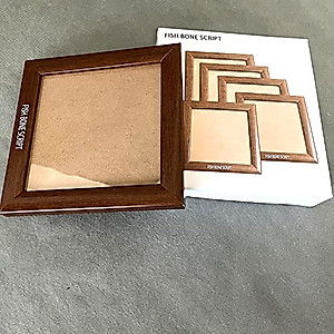 FISH BONE SCRIPT Picture frames ,Rustic Brown Wood Set of 1,Display Pictures 8x8 with Mat or 12x12 Without Mat,Multi Photo Frames Collage for Wall
