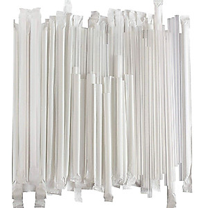 Straws Disposable - BPA-Free Straws - Clear Plastic Straws Individually Wrapped - Restaurant Style Straws - A Fantastic Eco Friendly Alternative to Plastic Drinking Straws (7³/4'' - 300Pcs)