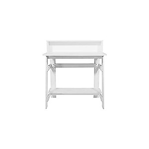 OneSpace Lennox Hutch Computer Desk, White