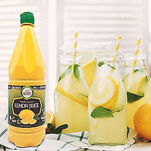 2 Pack 100% Lemon Juice Freshly Squeezed NO Added Water 33.8oz Not From Concentrate - Appx 40 Freshly Squeezed Lemons in Each Bottle - Kosher Food - Best Select
