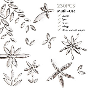 Youway Style Iridescent Mosaic Tiles for Craft Bulk,200g Petal Shaped Pieces for Mosaic Crafts Supplies,Mosaic Adult DIY Garden Kit（Silver)