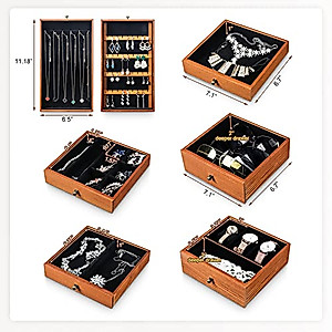 Homde Large Wooden Jewelry Box/Cabinet/Armoire with Lock for Women Girls Ring Necklace (Large)
