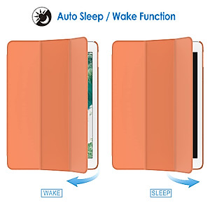 JETech Case for iPad (9.7-Inch, 2018/2017 Model, 6th/5th Generation), Smart Cover Auto Wake/Sleep, Papaya