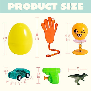 JOYIN 48Pcs Easter Eggs with Toys Inside, Prefilled Easter Eggs with Popular Assorted Toys for Kids Boys Girls, Easter Party Favors Easter Eggs Hunt, Basket Stuffers Filler, Classroom Exchange