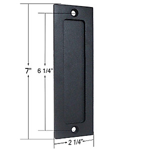 Orgerphy 7” Barn Door Handle Finger Pull Set (1 Pack) in Black | Heavy Duty Modern Simple Invisible Handle for Gates Garages Sheds Barn Door, Pocket Door | with Flat Bottom Easy to Install