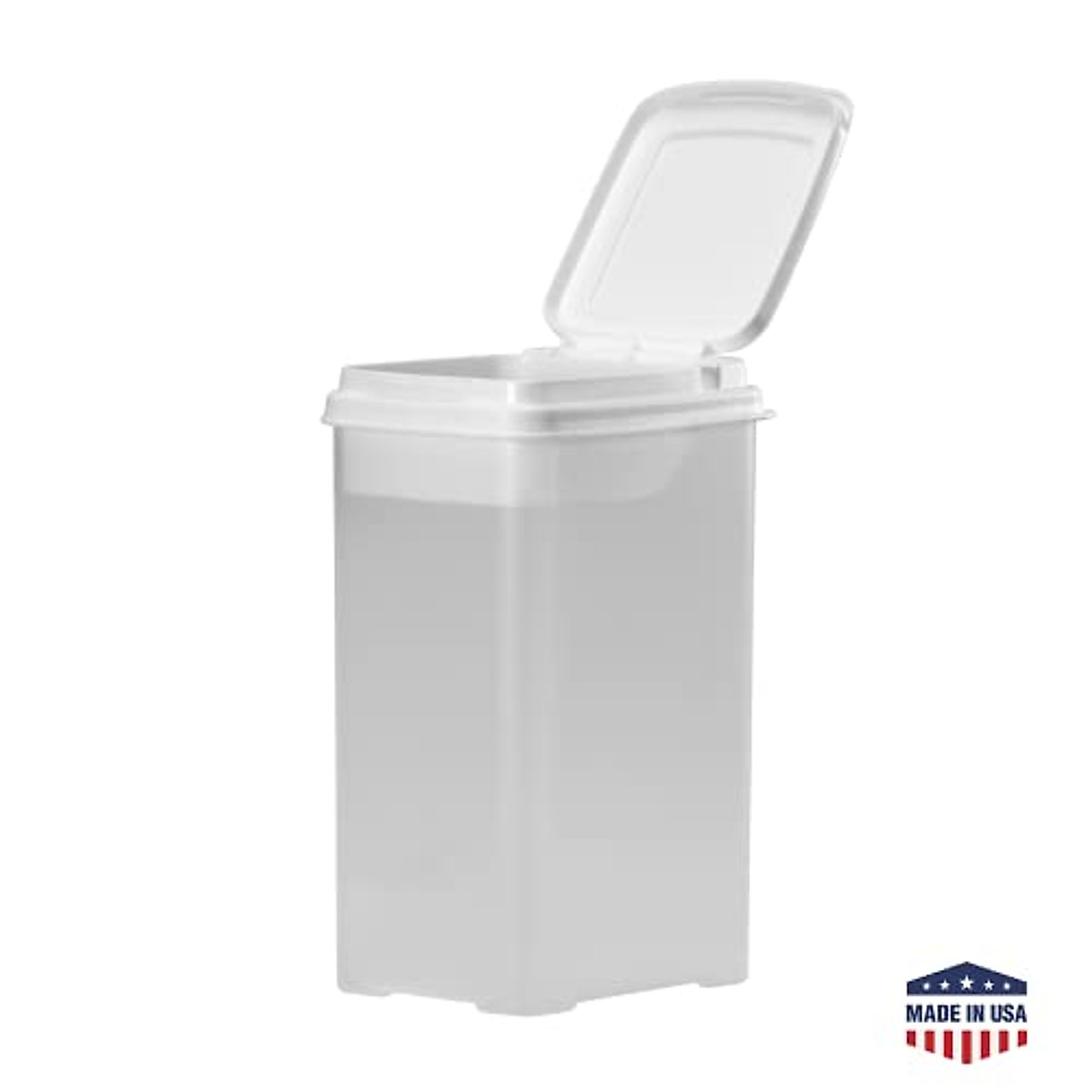 Buddeez Flour and Sugar Container All Purpose Kitchen Organization and Storage Unit, 4 Quart, White