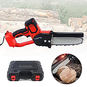 Mini Electric Chain Saw 8 inch 18V 800W Handheld Chainsaw Portable Tree Cutting Chain Saw Power Tool Small Tree Bush Branch Wood Cutter Garden Chain Saw Electric Wood Cutting Chainsaw