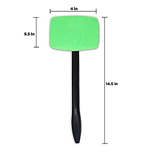 PRIMESTARZ Windshield Cleaner (2 Pack) with 4 Micro Fiber Bonnets, 2 Spray Bottles 8 Piece Set Pivoting Head, Glass Window Cleaner Auto-Home