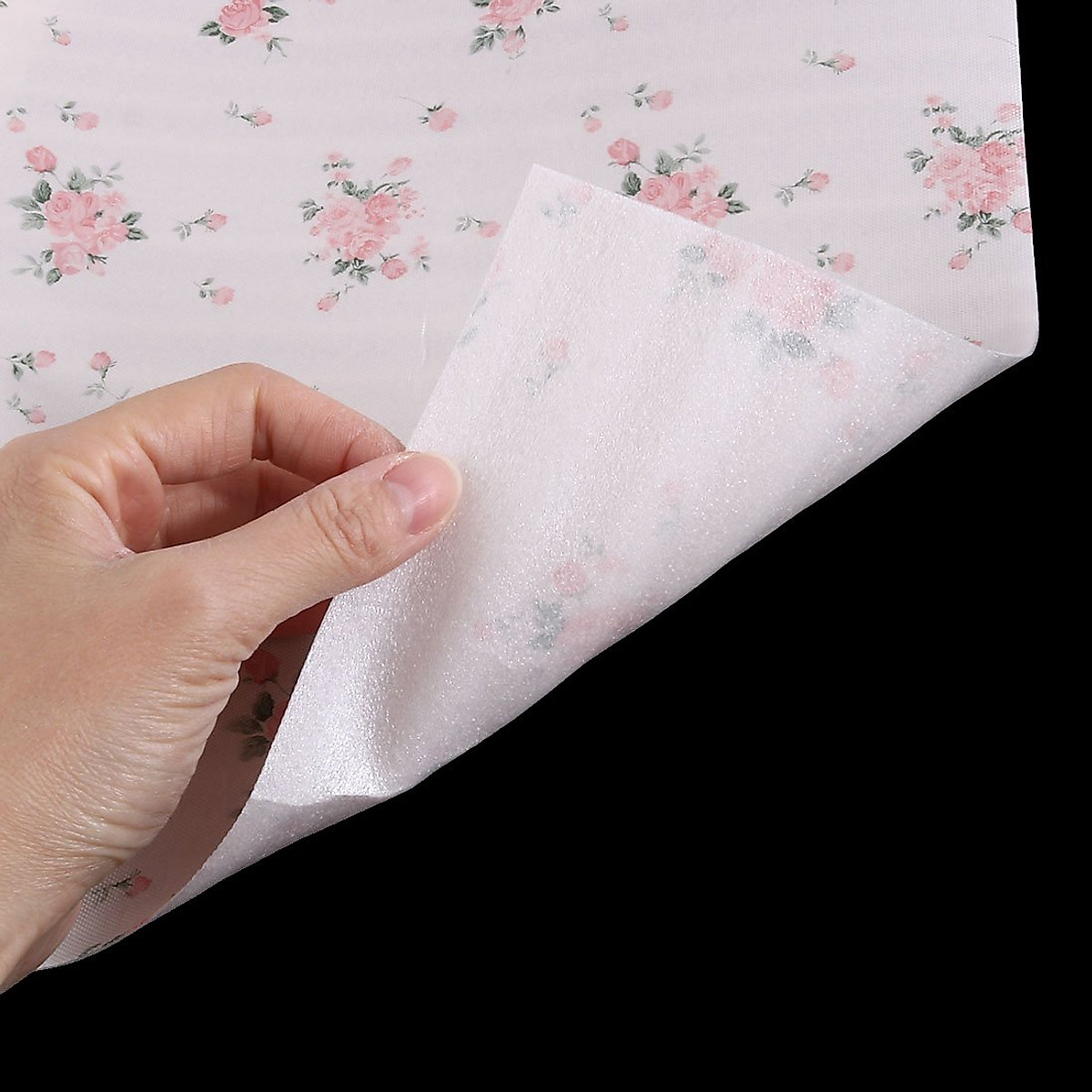 uxcell Non Adhesive Kitchen Table Cabinet Shelf Paper Drawer Liner Mat Lining Pad, 11.8 Inch x 9.8 Ft, Rose Pattern