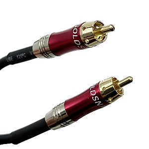 Seadream RCA to RCA Audio Cable Short 2Pack 1RCA Male to 1RCA Male Stereo Audio Cable Converter,Preamp Jumpers Male to Male Patch Cable 8 inch (Black+Rose)