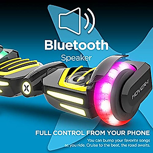 Hover-1 Ranger + Electric Hoverboard, 9MPH Top Speed, 9 Mile Range, Long Lasting Li-Ion Battery, 4HR Full Charge, Built-In Bluetooth Speaker, Rider Modes: Beginner to Expert, Black