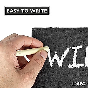 lyapa Mini Chalkboard Signs for Tables, 8 Pack - Rustic 5x6 Inch Small Slate Tabletop Chalkboards with Black Wood Stands Set, 8 Wooden Tabletop Chalkboard Sign, Decorative Small Chalkboard