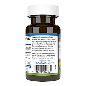 Carlson - Selenium, 200 mcg Yeast-Free, Prostate Health & Immune Support, Antioxidant, 60 Capsules