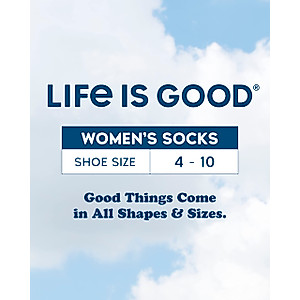 Life is Good Women's Socks - Novelty Crew Cut Socks (3 Pack), Size Shoe Size: 4-10, Navy