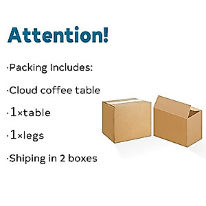 Guyii Cloud Coffee Table, Cute End Table, Modern Coffee Table, Black Cartoon Coffee Table, Irregular Indoor Tea Table for Living Room with 4 Legs, 38.58"