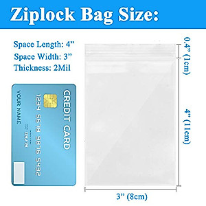 Minoly 3" x 4" Small Zip Baggies for Jewelry, 2 Mil 100pcs Reclosable Clear Zipper Plastic Bags for Cards, Craft Beads, Seeds, Coins, Tiny Parts, Pills, Screws etc
