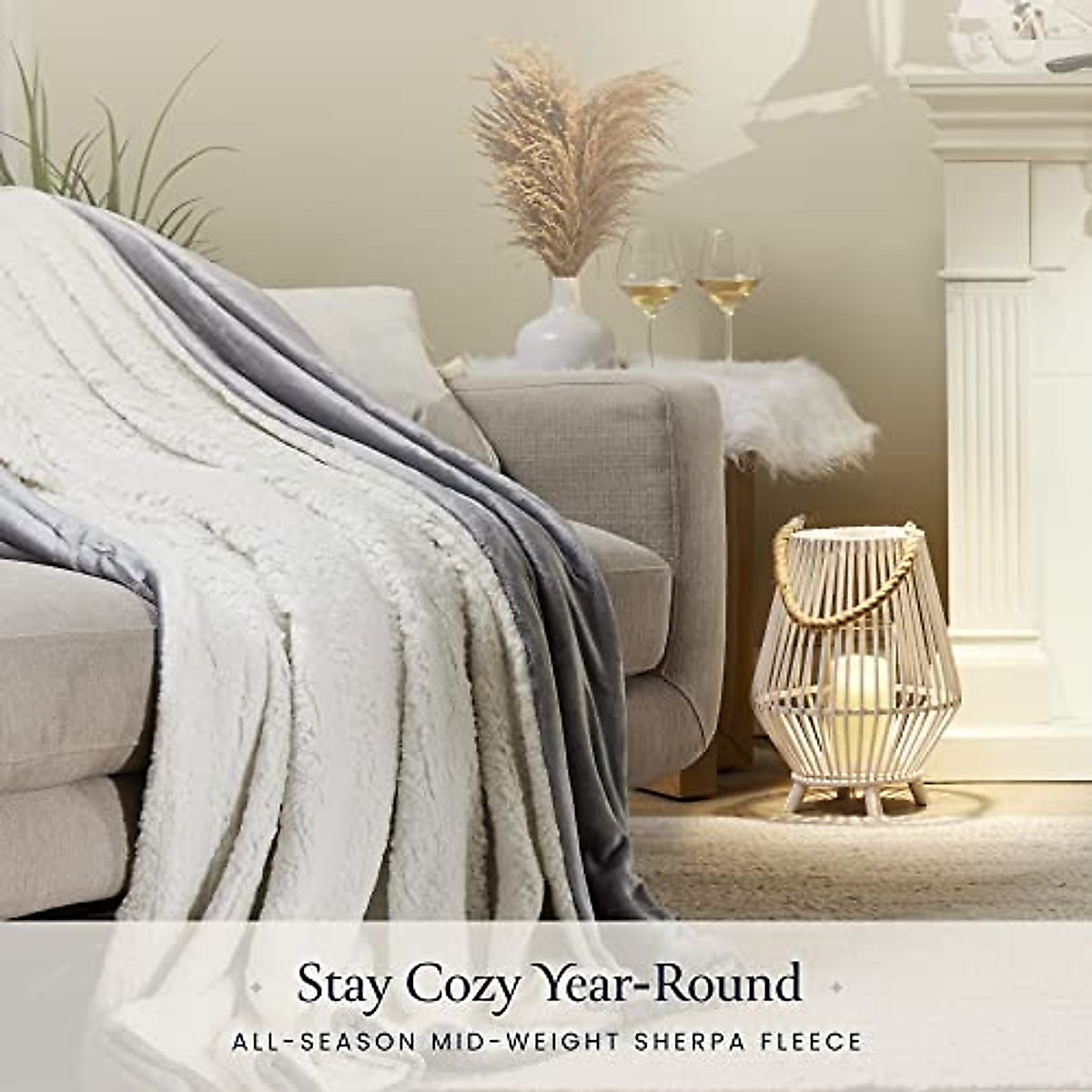 BELADOR Throw Blanket - Fleece Blankets Twin Size 60"x80" - Soft Blanket With Sherpa Reverse Fluff- Travel Blanket For Bed, Anti-Static Blankets & Throws- Lightweight Blanket, Cozy Fuzzy Couch Blanket
