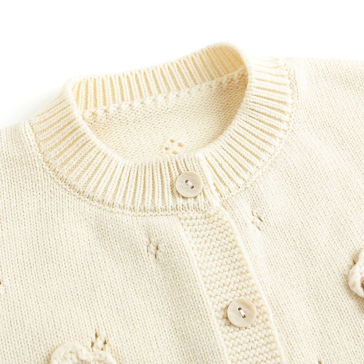 Curipeer Baby Girls Thin Sweater Crewneck Lightweight Open Front Knitted Toddler Cardigans