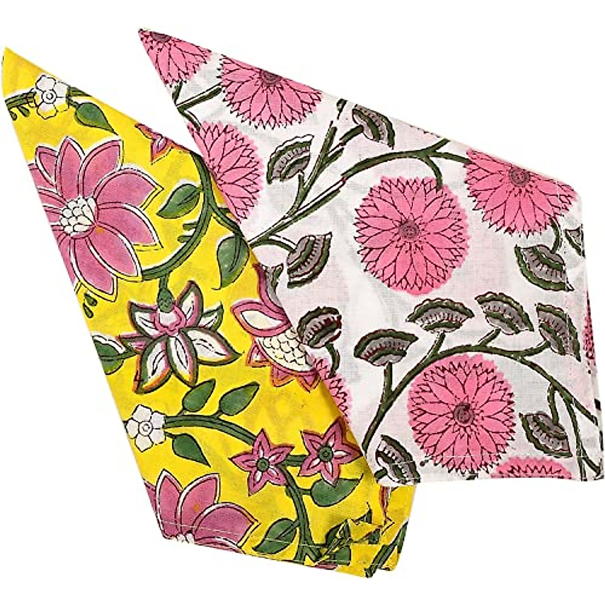 REYNOSOHOMEDECOR Cotton Cloth Napkins Set of 10 Hand Block Printed Size 16 x 16 Kitchen Dining Room Table