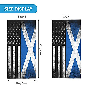 HSELOGI 4Pcs USA Scotland Flag Magic Headwear Neck Gaiter Tube Scarf Headbands Bandana Balaclava Helmet for Outdoor