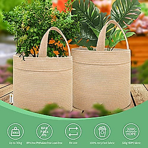 Artpuch Grow Bags 2 Pack 2 Gallon, Desert Sand Heavy Duty Fabric Pot with Handle HDPE Reusable Garden Plant Pots for Indoor/Outdoor
