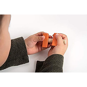 TickiT-74001 Rainbow Wooden Nuts & Bolts - Set of 14 - 7 Nuts and 7 Bolts in Matching Shapes & Colors - For Ages 12m+ - Loose Parts Wooden Toys for Toddlers and Preschoolers