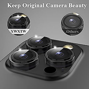 YWXTW Designed for iPhone 14 Pro Max Camera Lens Protector, for iPhone 14 Pro Camera Lens Protector, Individual Metal Anti Scratch HD Clear Case Friendly Tempered Glass Camera Cover, 1 Set
