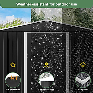 JAXPETY 8x12 FT Large Sheds & Outdoor Storage, Metal Outdoor Shed Storage Shed with Air Vent Lockable Door, Sheds & Outdoor Storage Tool Shed for Backyard Garden Patio Lawn