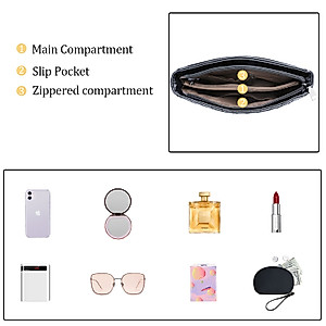 KKXIU Quilted Multiple Pocket Women Crossbody Bag with Chain Strap Stylish Ladies Shoulder Clutch Purse (a-Wine)