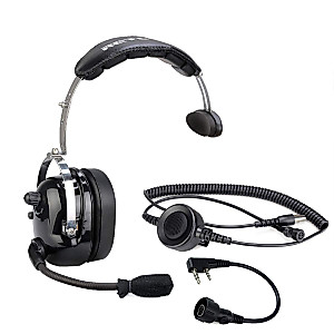 Retevis Unilateral Noise Reduction Two Way Radio Headset with Mic,Volume Adjust RT22 RT21 H-777 RT68,Compatible with Baofeng UV-5R 5RM Kenwood Rugged Radios,Walkie Talkie Headset(1 Pack)