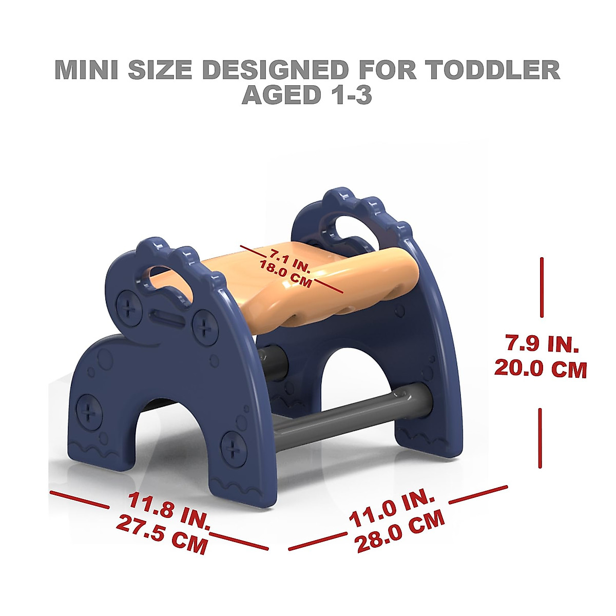 Pairez Toys Mini Plastic Stool for Toddler, Small Kids Activity Chair & Seat for Bathroom Bedroom Living Room, Mini Portable Chair for Kids Aged 1-3, Indoor & Outdoor Use